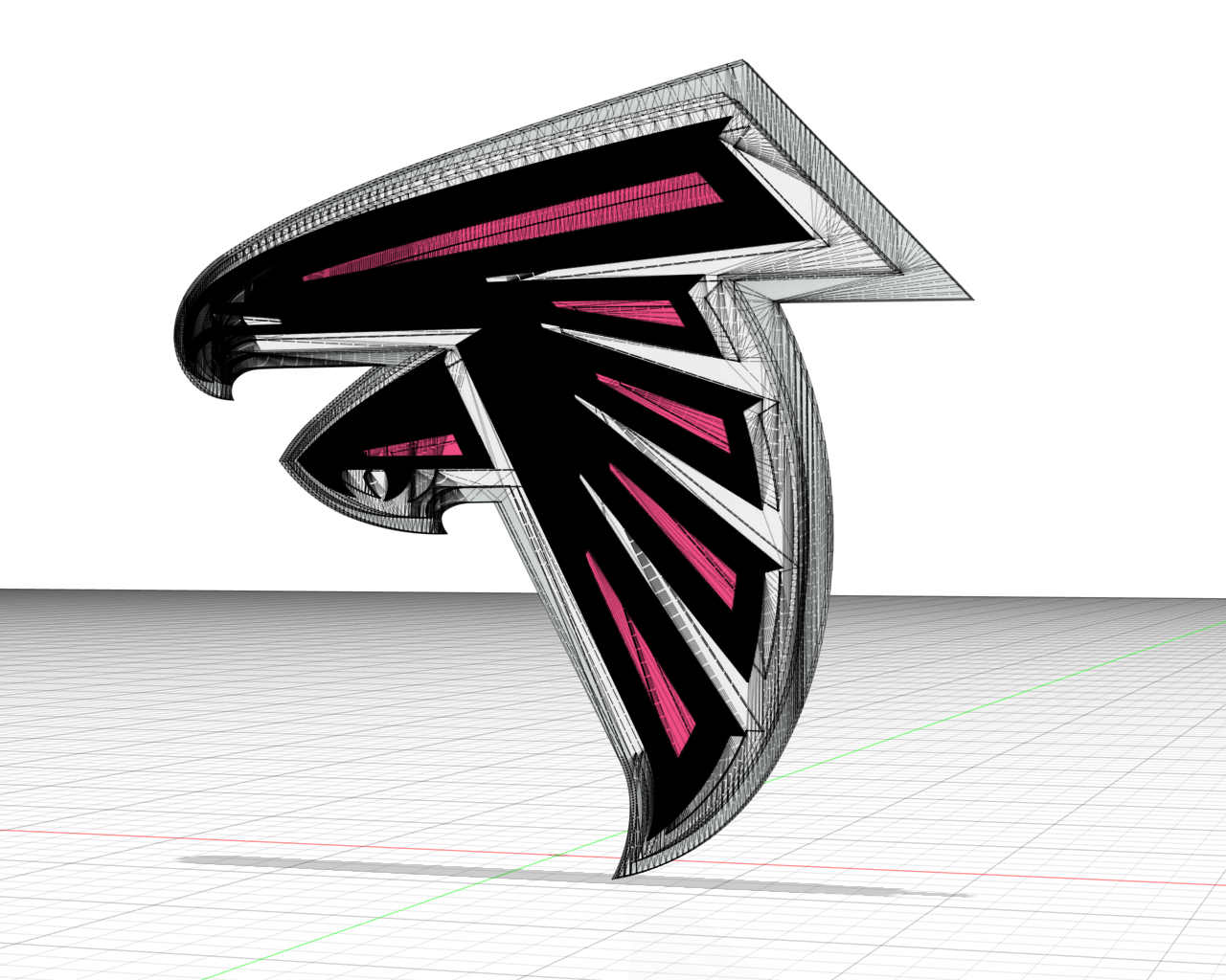 Atlanta Falcons football club logo 3D Render, Digital Art by KMA