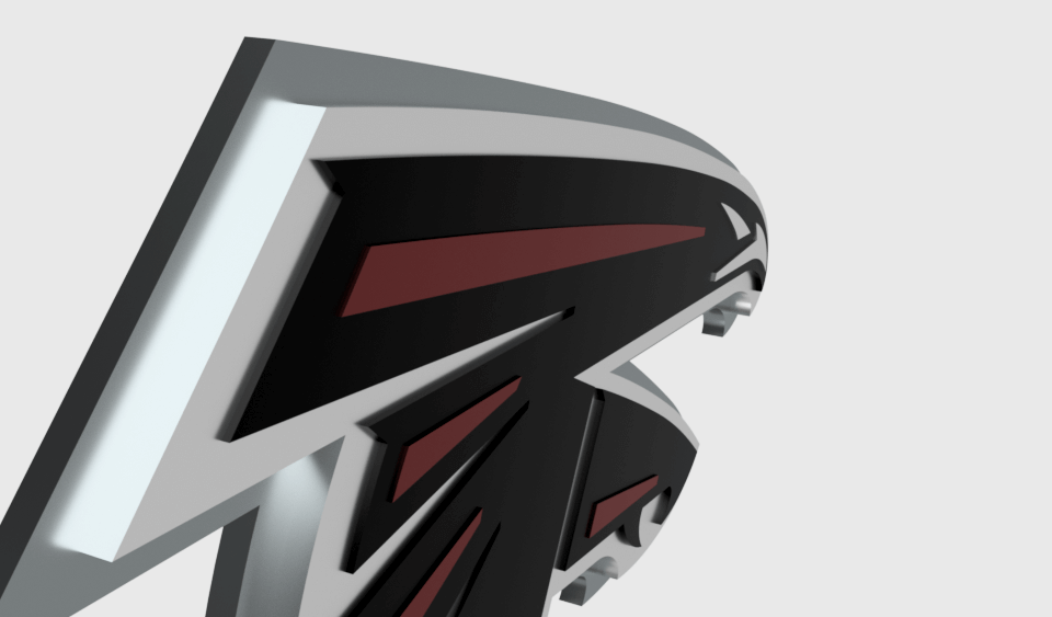Atlanta Falcons football club logo 3D Render, Digital Art by KMA
