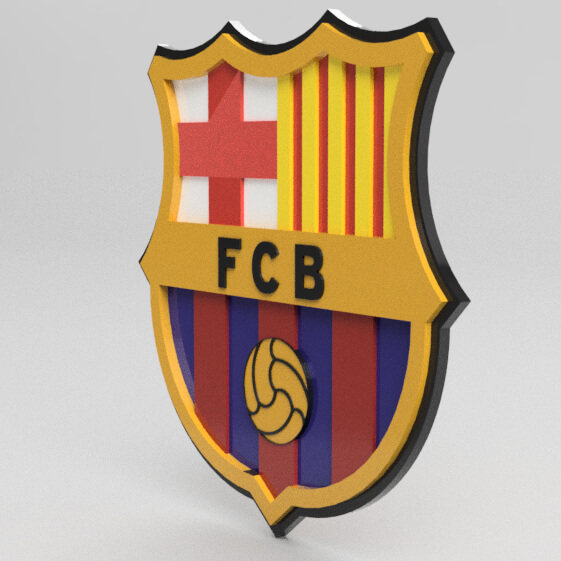Barcelona football club emblem 3D Render, Digital Art by KMA