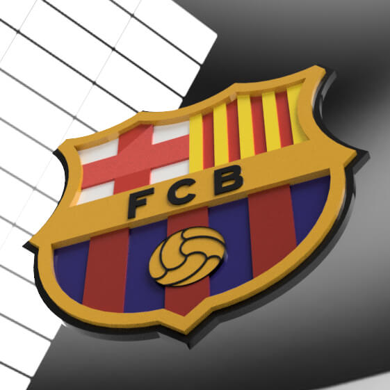 Barcelona football club emblem 3D Render, Digital Art by KMA