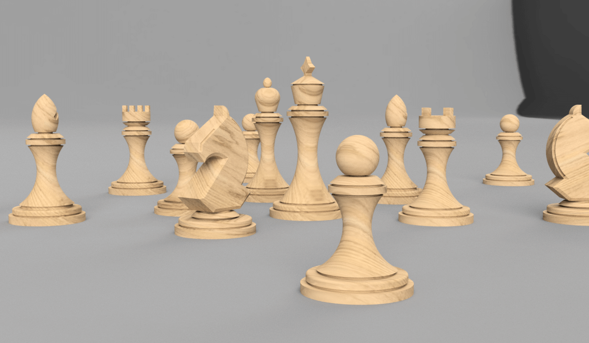 Chess rocks type 2 acrylic red 3D Render, Digital Art by KMA