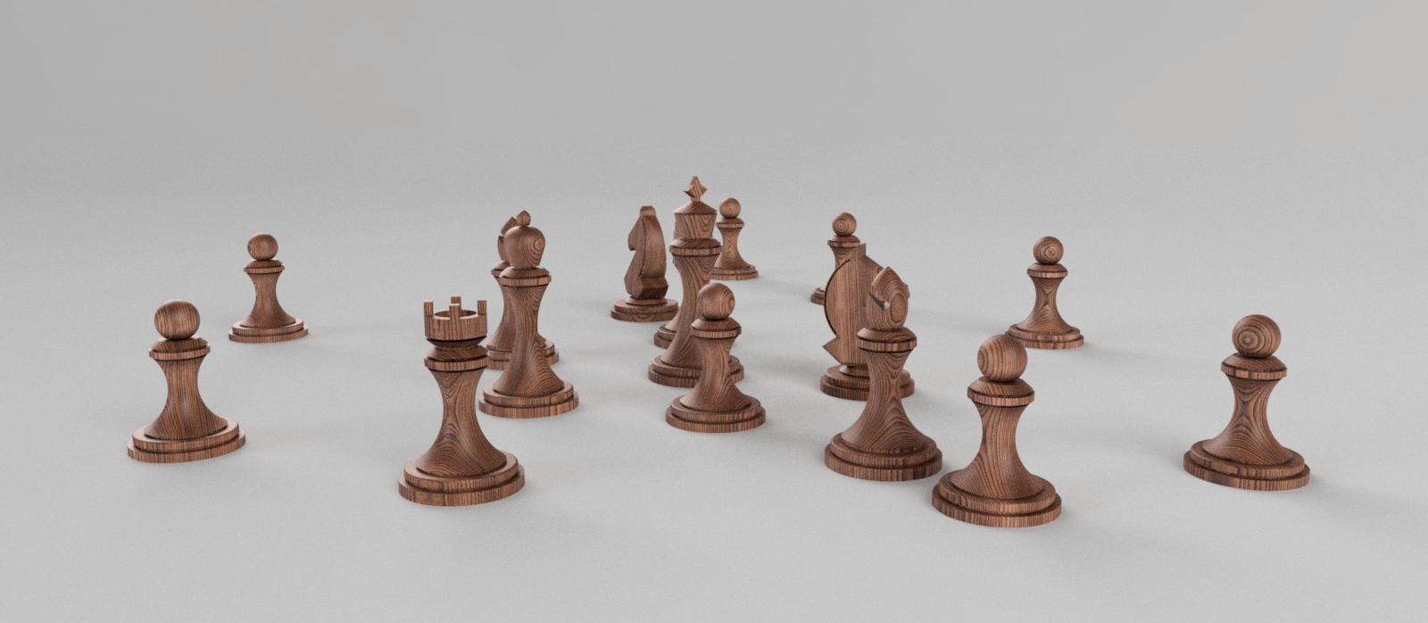 Chess rocks type 2 wooden 3 3D Render, Digital Art by KMA