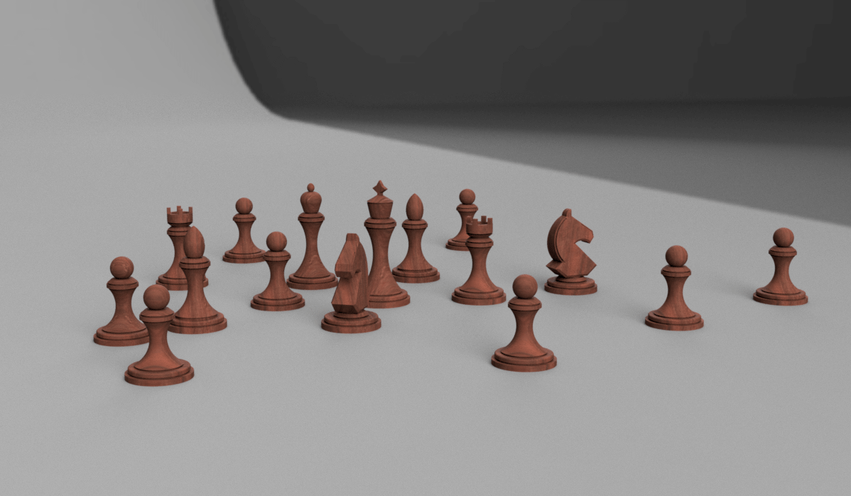 Chess rocks type 2 wooden 1 3D Render, Digital Art by KMA