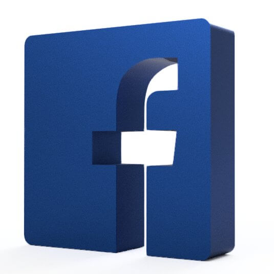 Facebook 3d logo 2 3D Render, Digital Art by KMA