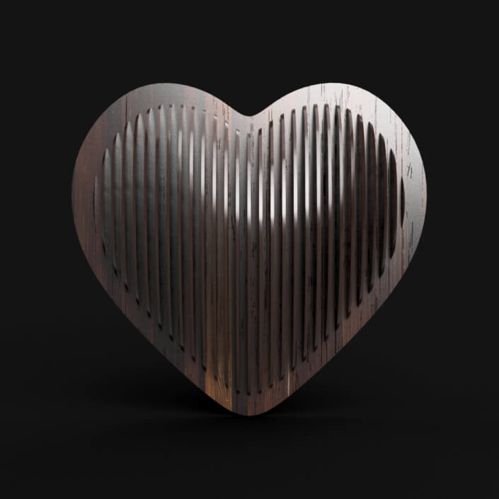Half heart sliced 3D Render, Digital Art by KMA