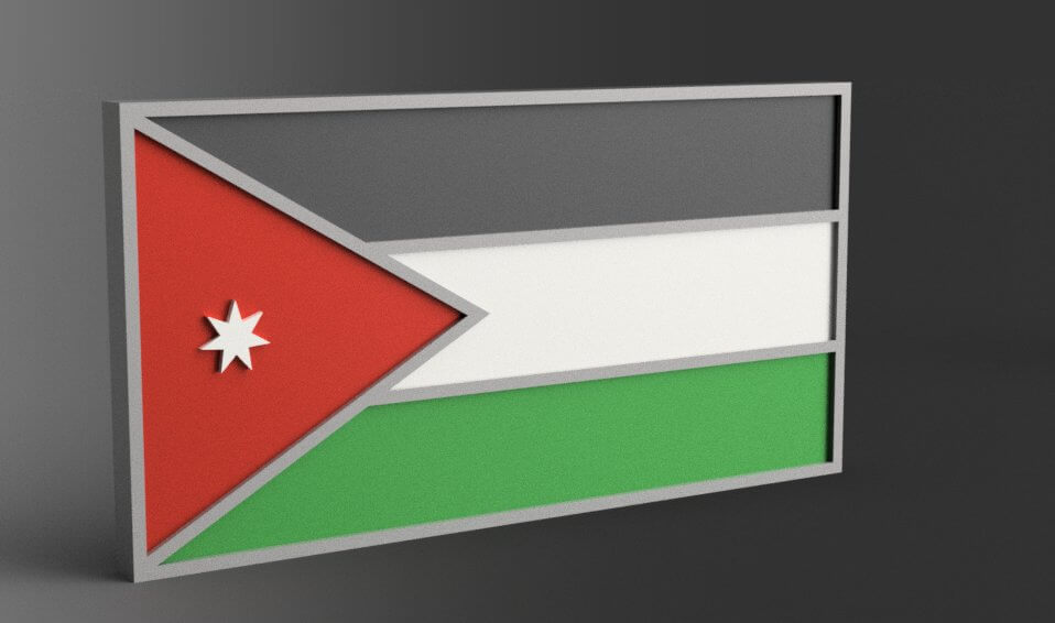 Jordan 3d flag 3D Render, Digital Art by KMA