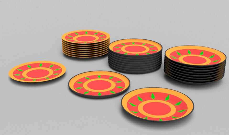 plates 1 light colored 3D Render, Digital Art by KMA