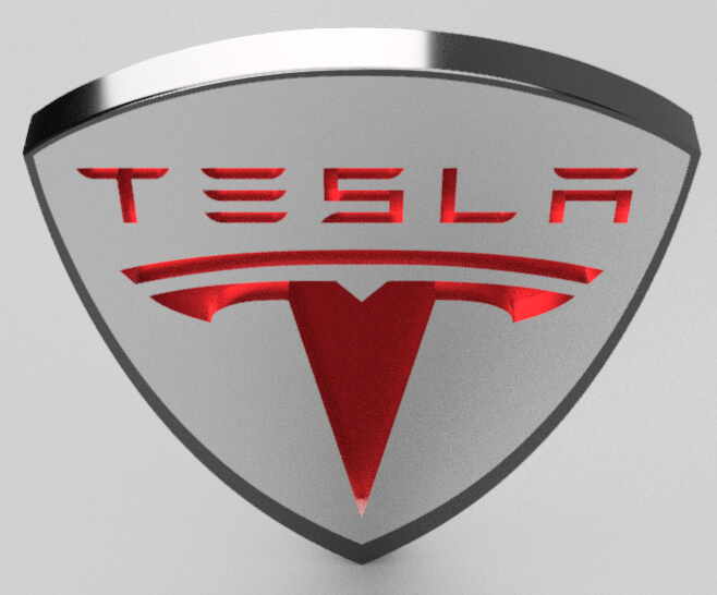 Tesla 3d logo 2 3D Render | RenderHub Gallery