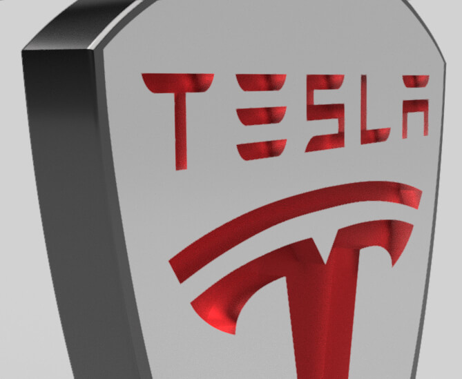 Tesla 3d logo 2 3D Render | RenderHub Gallery
