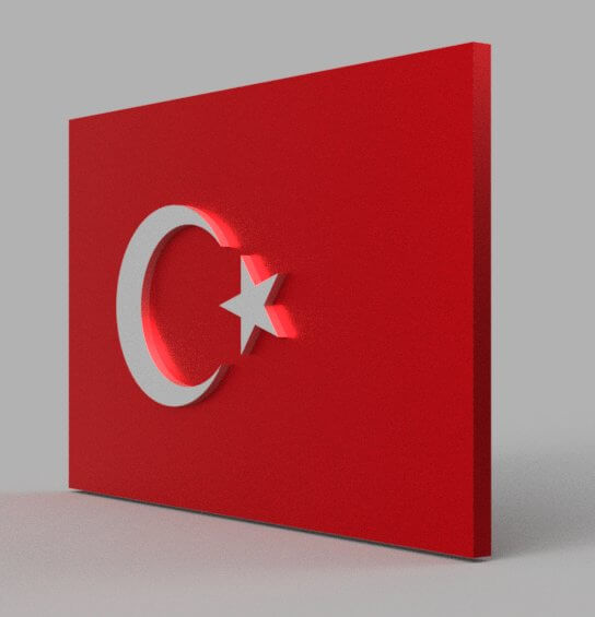 Turkey 3d flag 3D Render, Digital Art by KMA