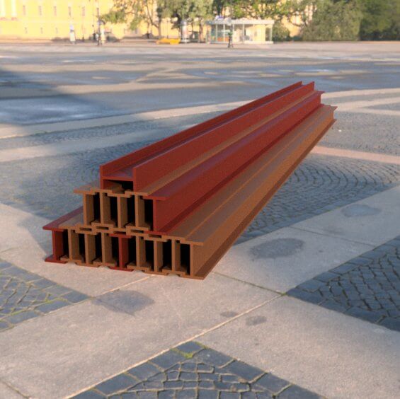 Steel I-Beams Free 3D Model by KMA