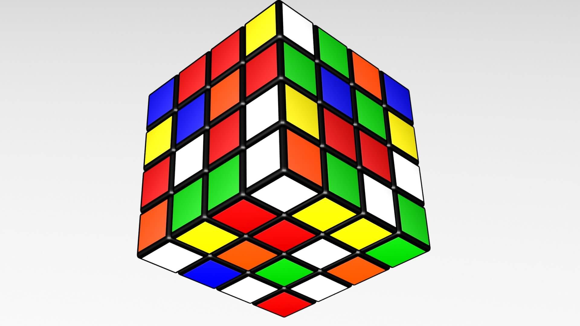 4x4 Scrambled Rubiks Cube - 3D Model by Knight1341