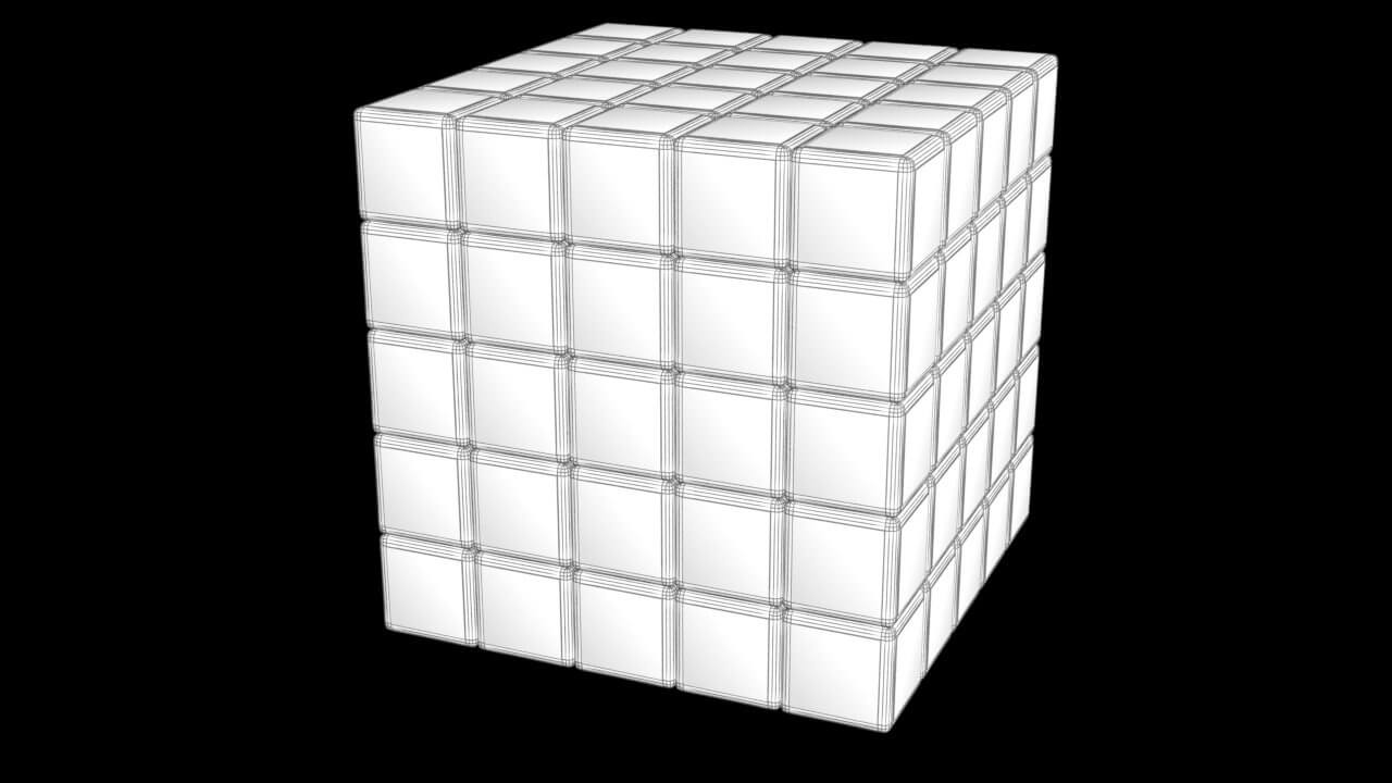 5x5 Scrambled Rubiks Cube - 3D Model by Knight1341