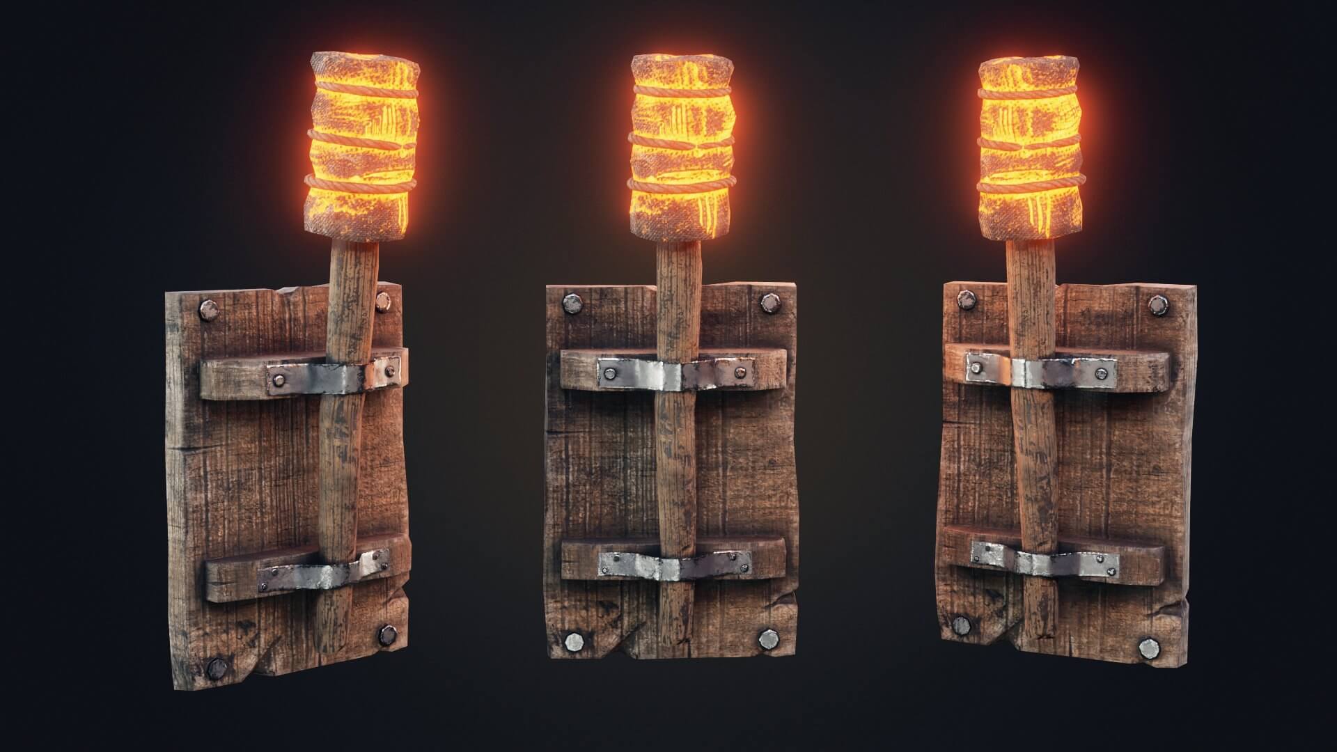 Wall Torch - 3D Model by knockcg