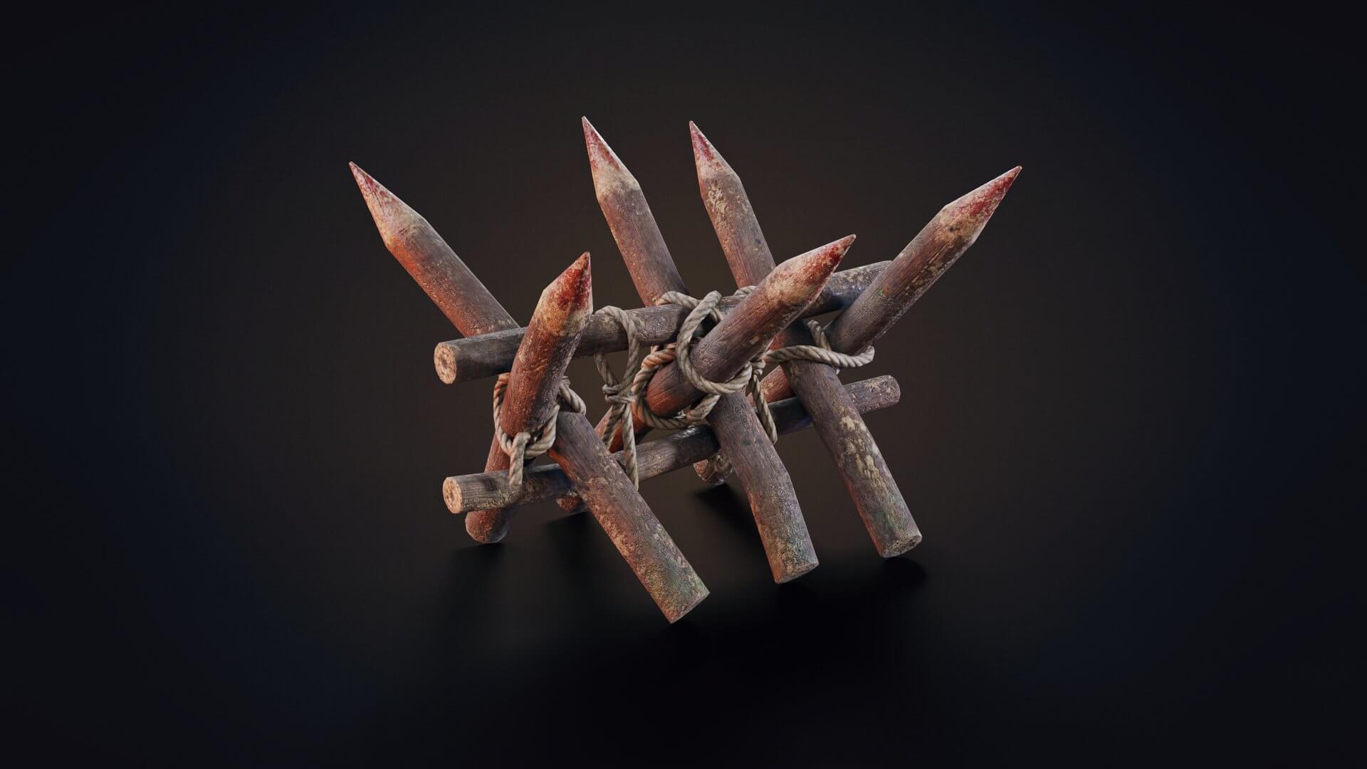 Wooden Stakes - 3D Model by knockcg