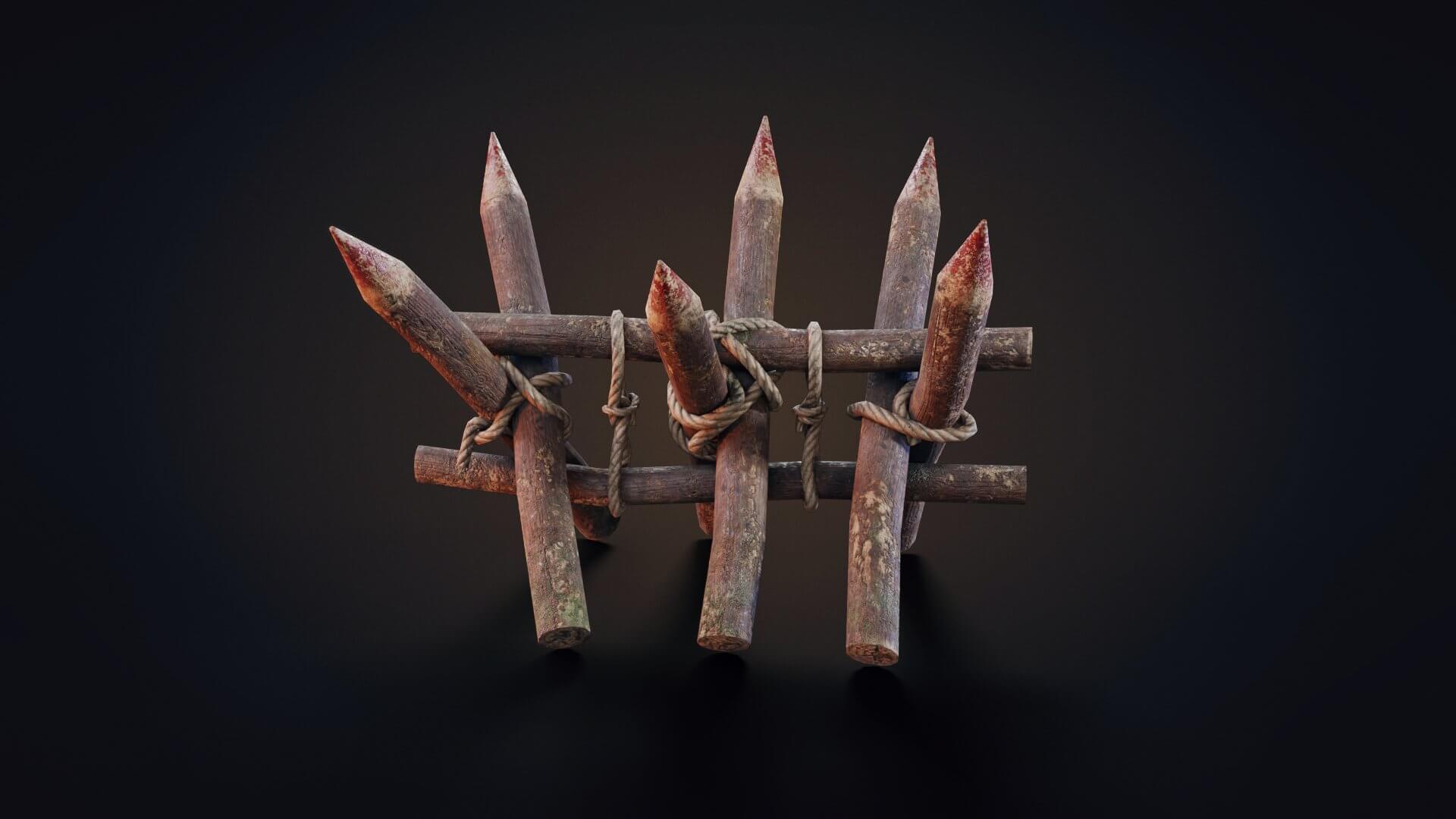 Wooden Stakes - 3D Model by knockcg