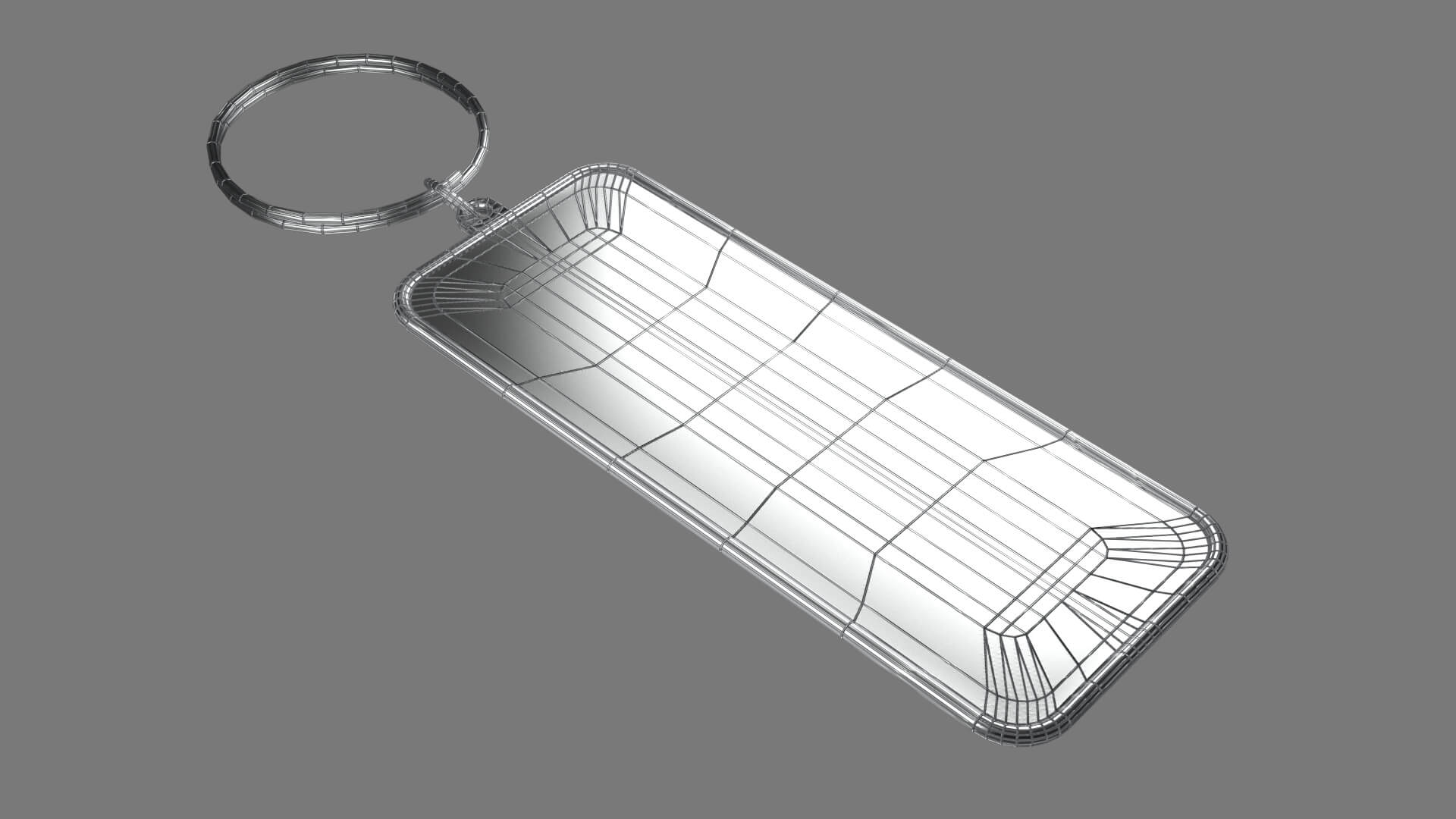 Keychain One 3D Model Key Ring with Chain by kolayamit