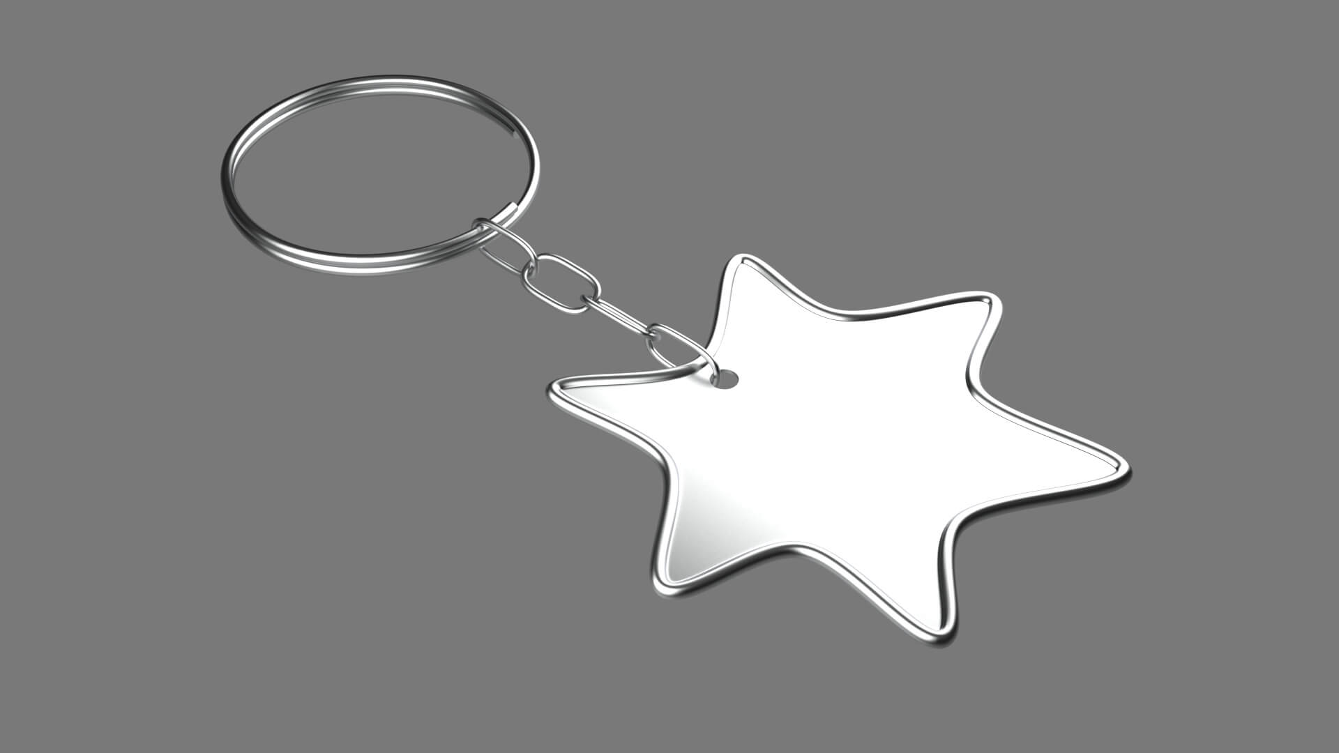 Keychain Three 3D Model key ring with chain by kolayamit