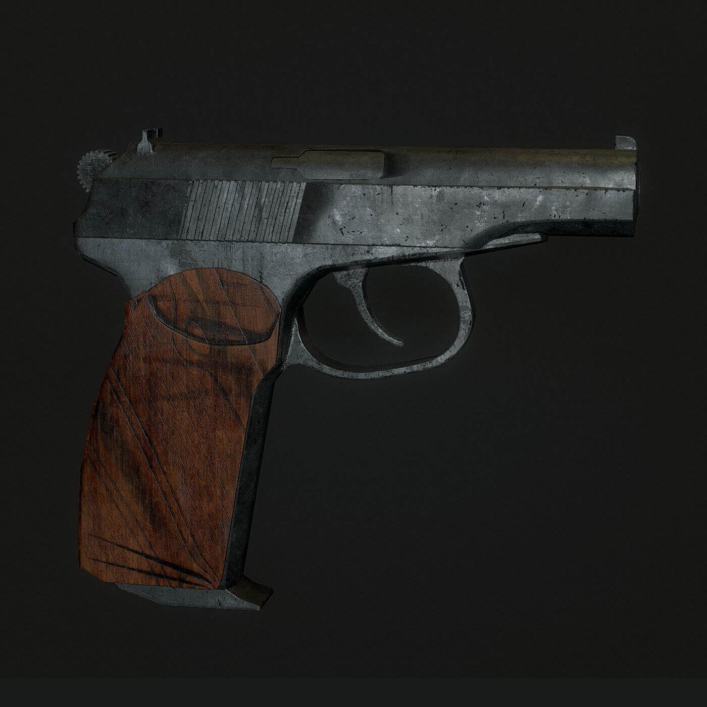 Small Pistol - Free 3D Model by Kolpontr