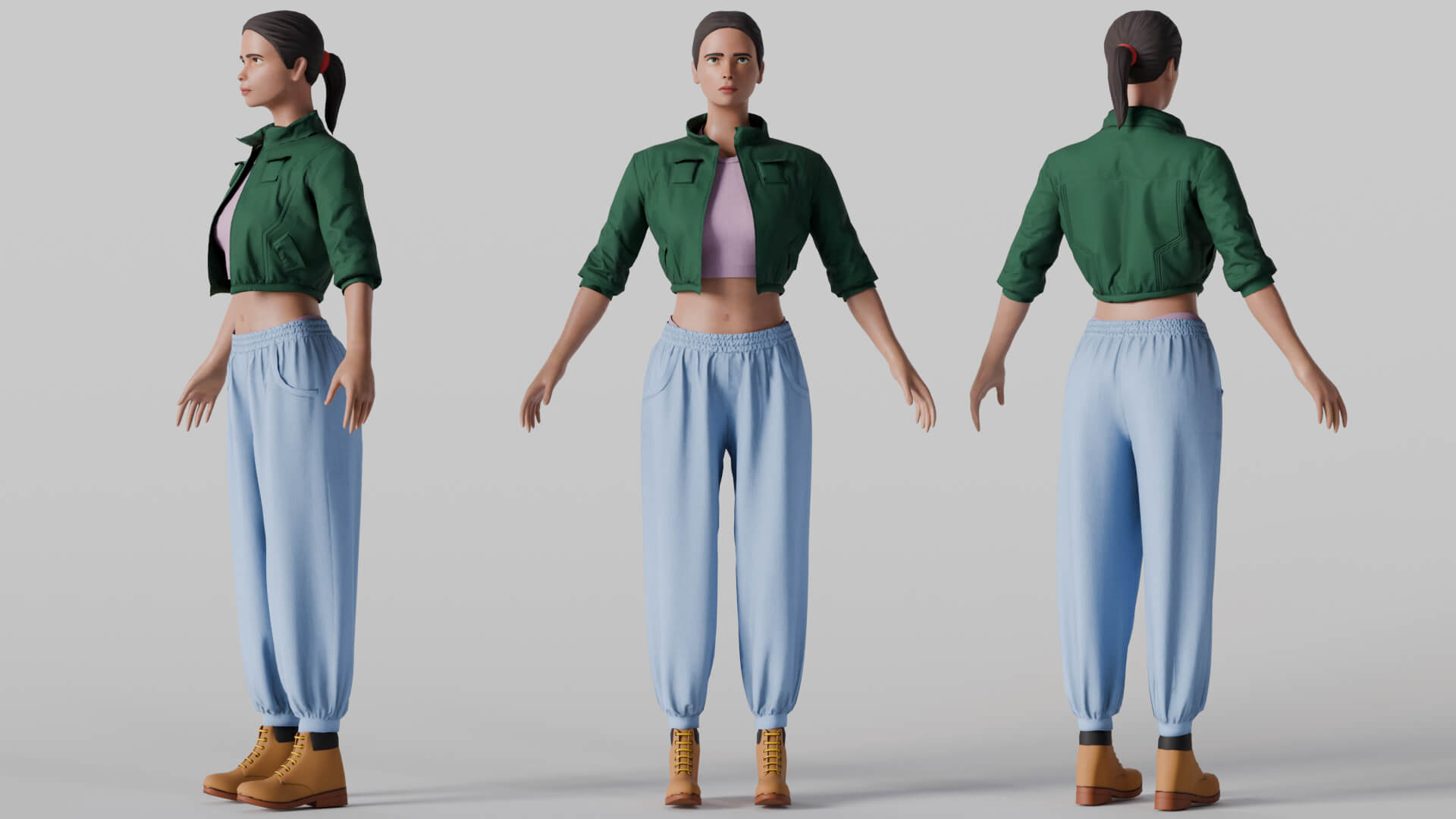 Game Ready Girl - 3D Model by Kon9