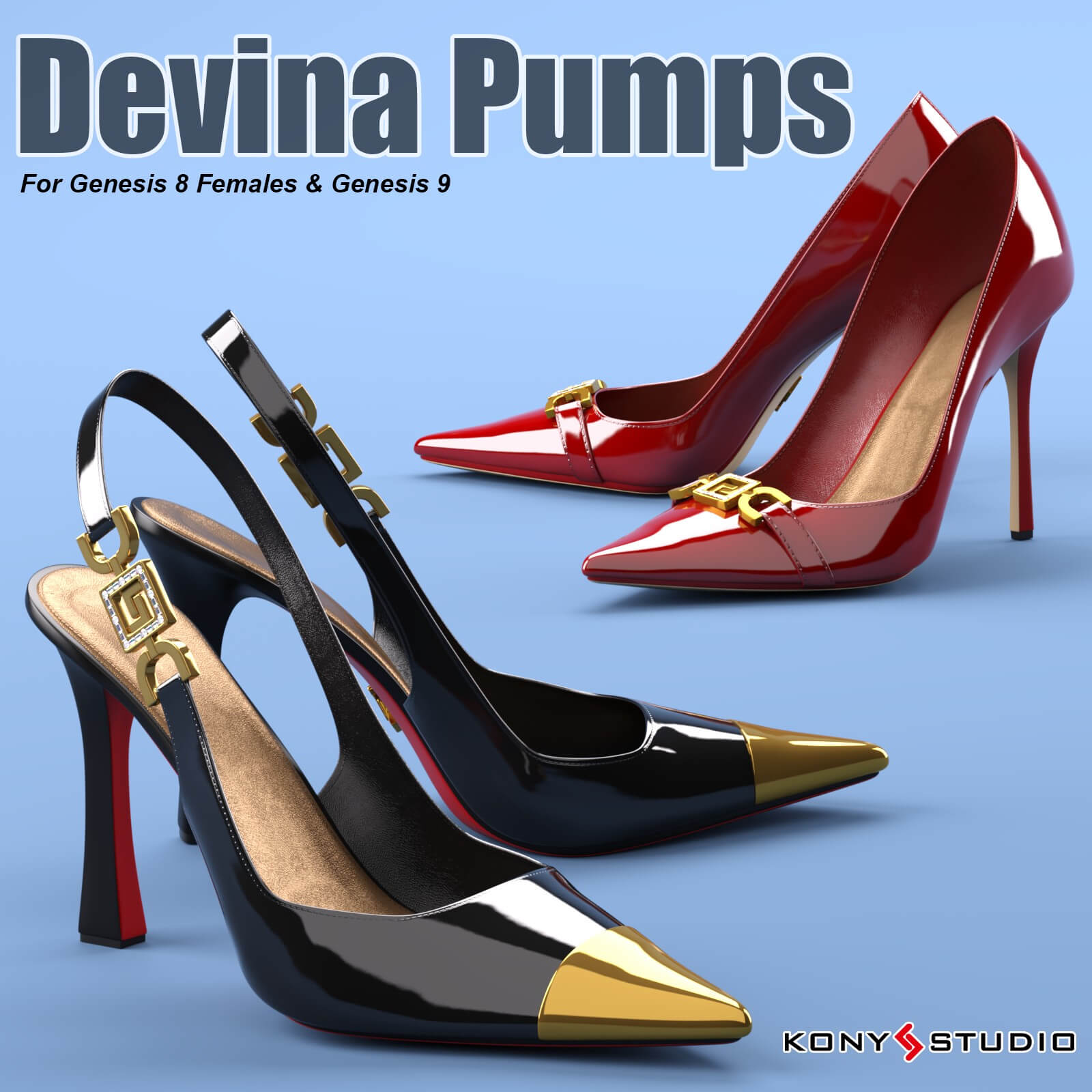 Devina Pumps for G8F/G9 - Daz Content by Kony Studio