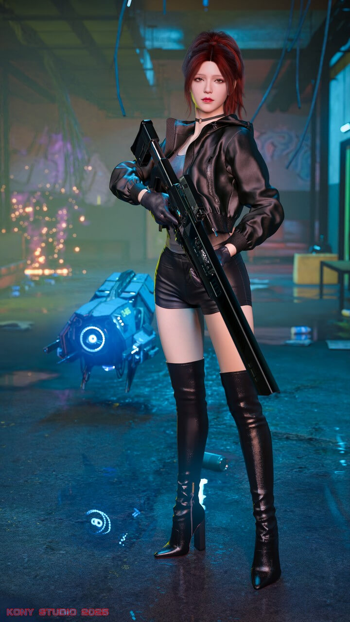 Agent XV 3D Render, Digital Art by Kony Studio