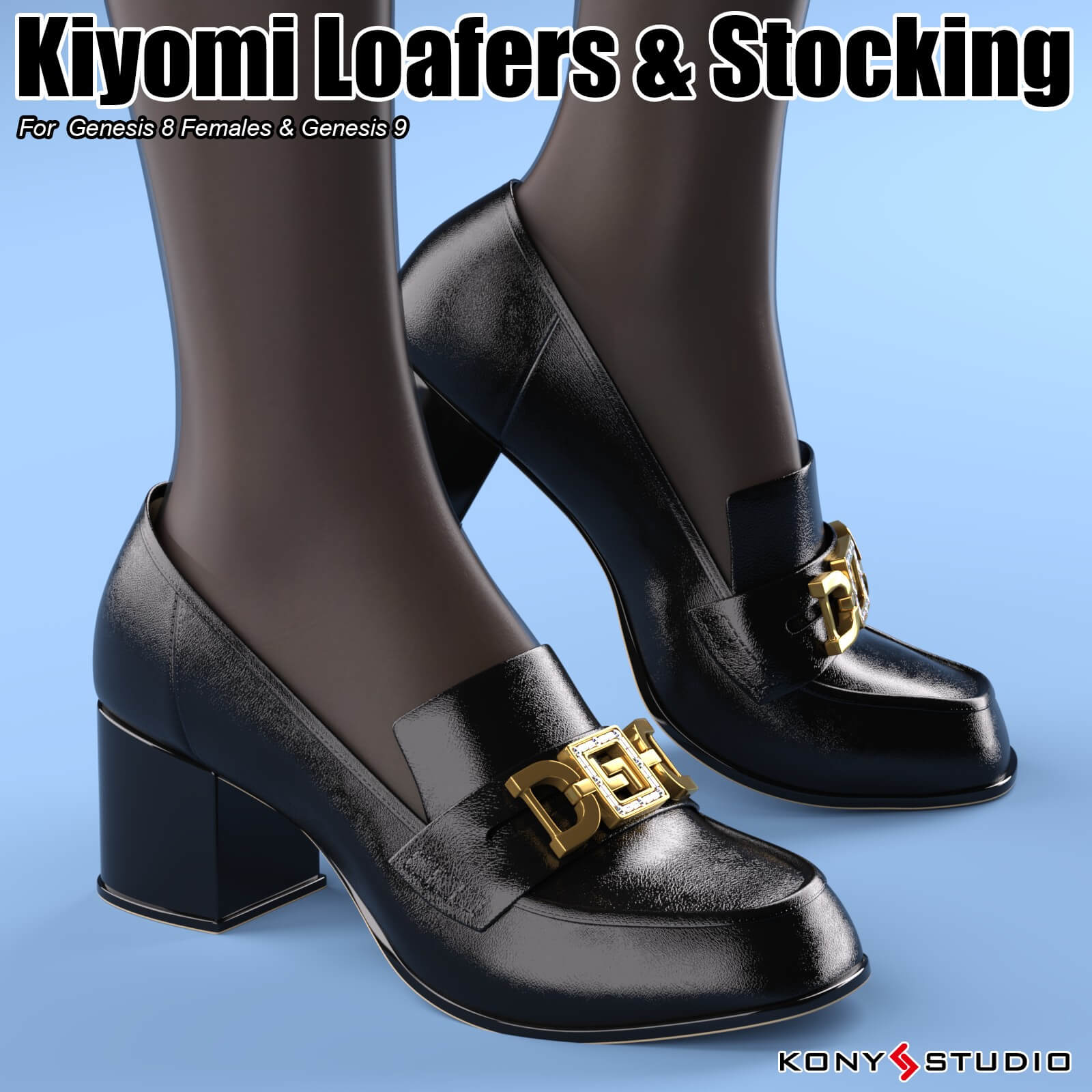 Kiyomi Loafers and Stockings for G8F G9 - Daz Content by Kony Studio