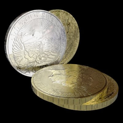12 Silver and Gold Coins Collection - 3D Model by kopofx