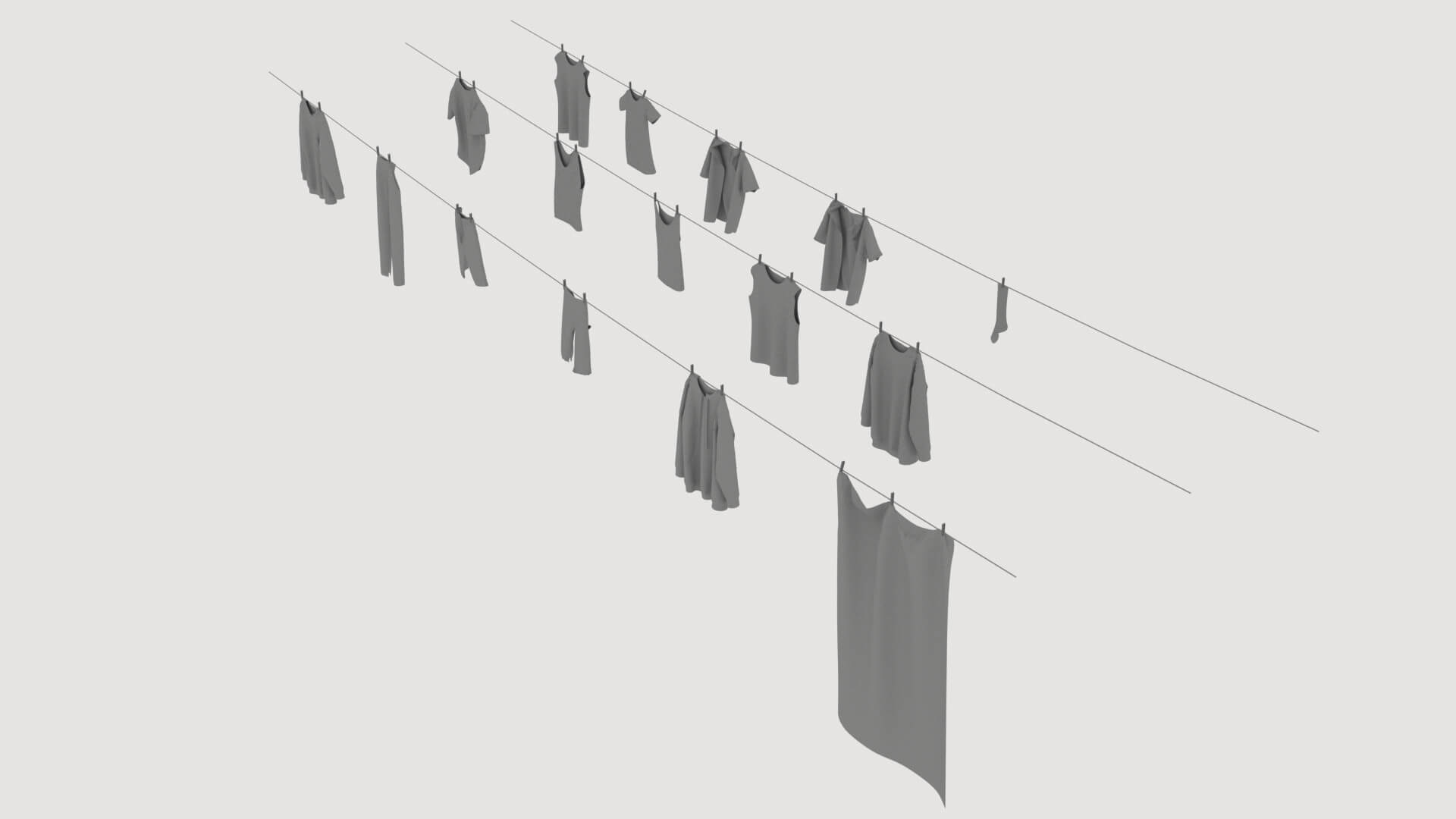 16 Clothes Hanging Collection - 3D Model by kopofx