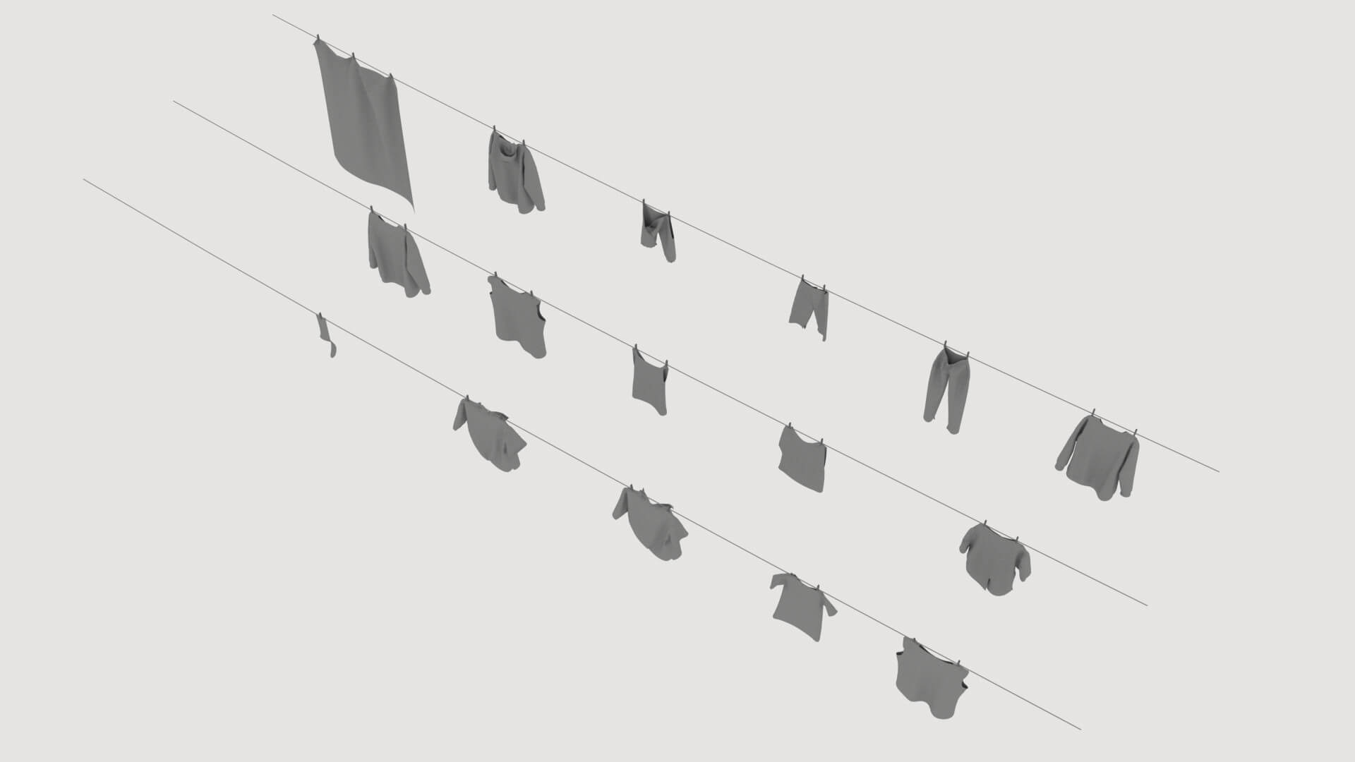 16 Clothes Hanging Collection - 3D Model by kopofx