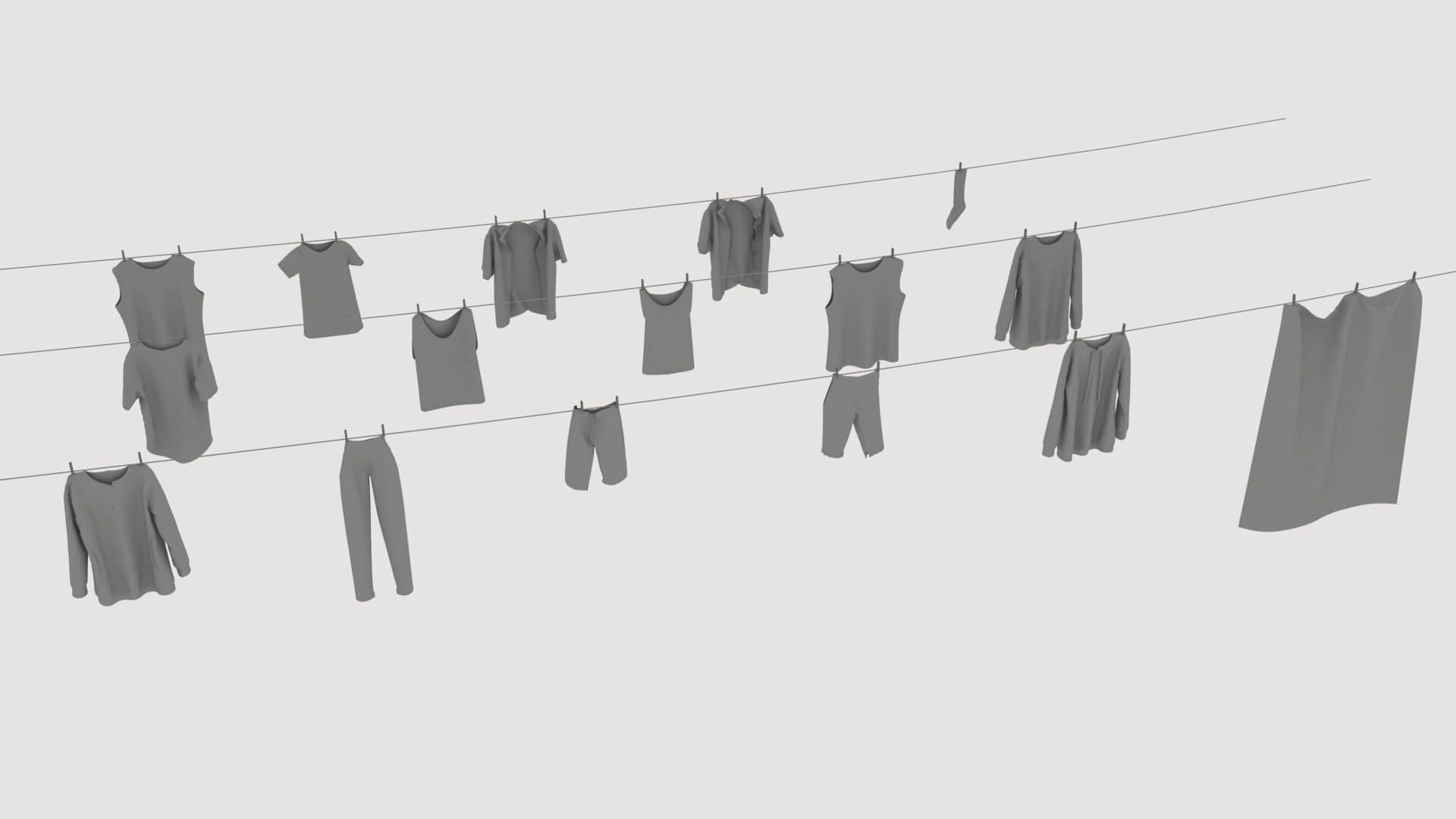 16 Clothes Hanging Collection - 3D Model by kopofx