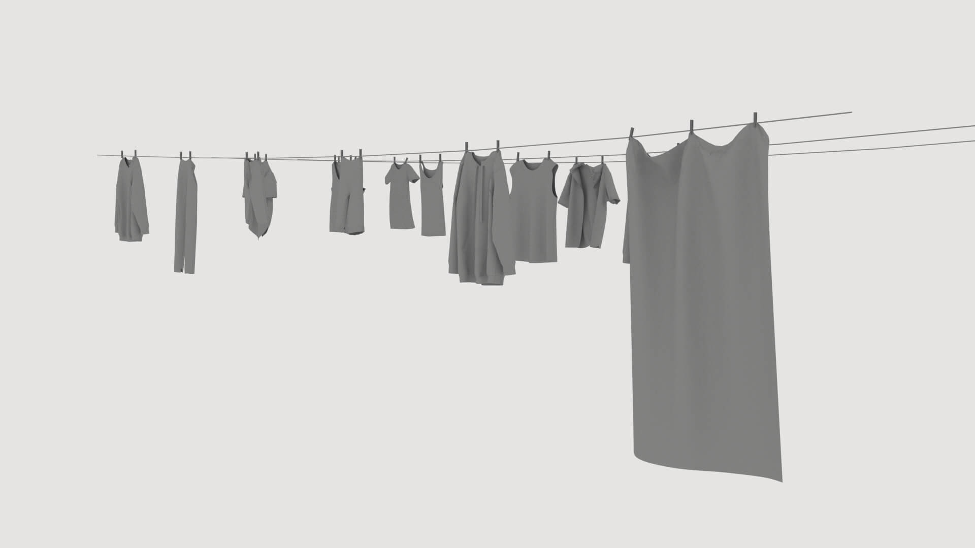 16 Clothes Hanging Collection - 3D Model by kopofx