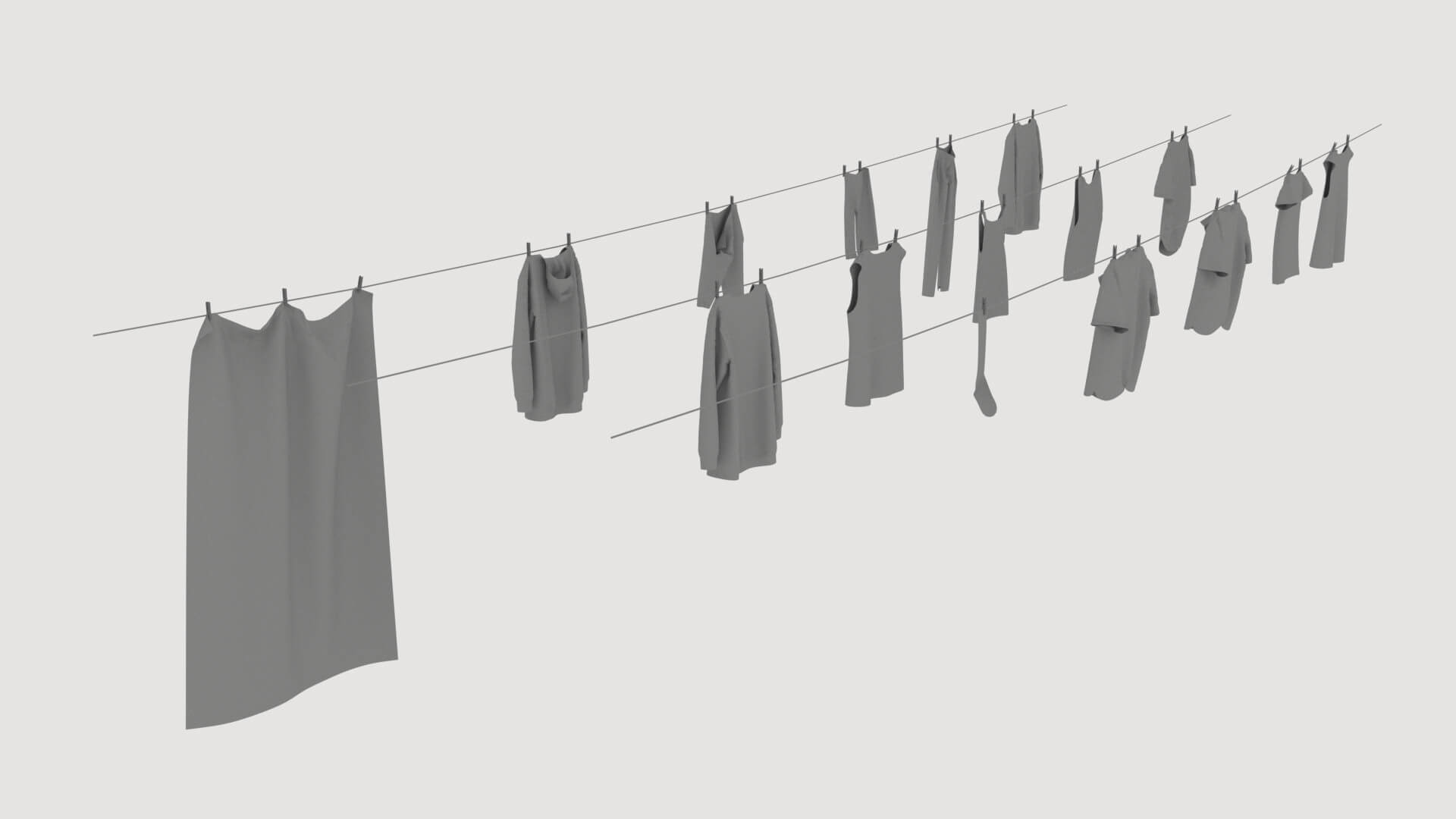 16 Clothes Hanging Collection - 3D Model by kopofx