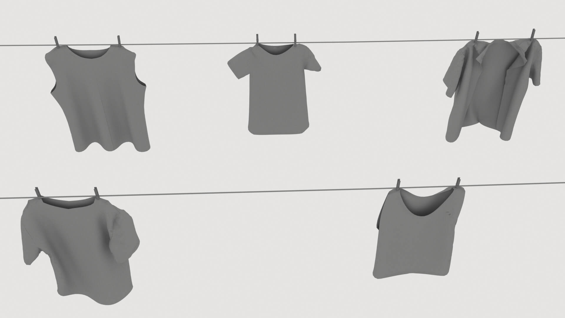 16 Clothes Hanging Collection - 3D Model by kopofx