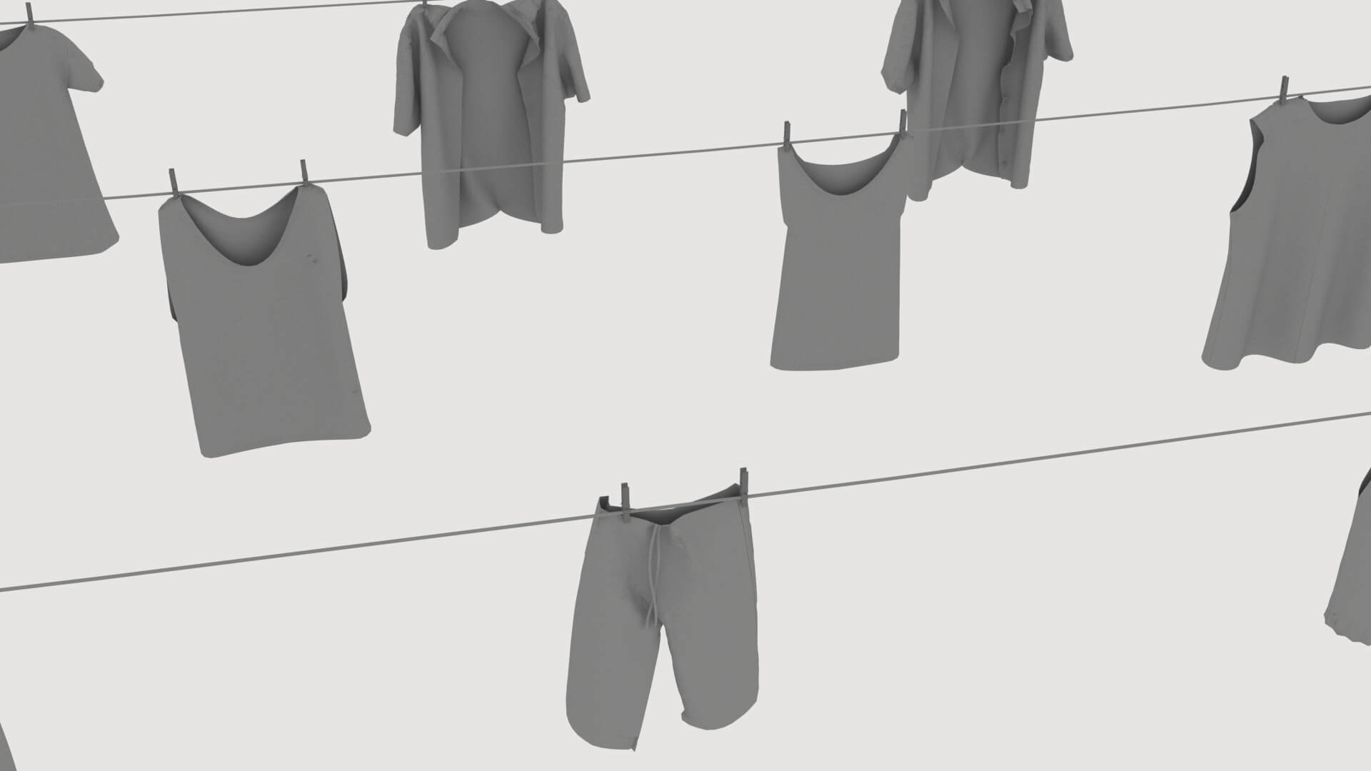 16 Clothes Hanging Collection - 3D Model by kopofx