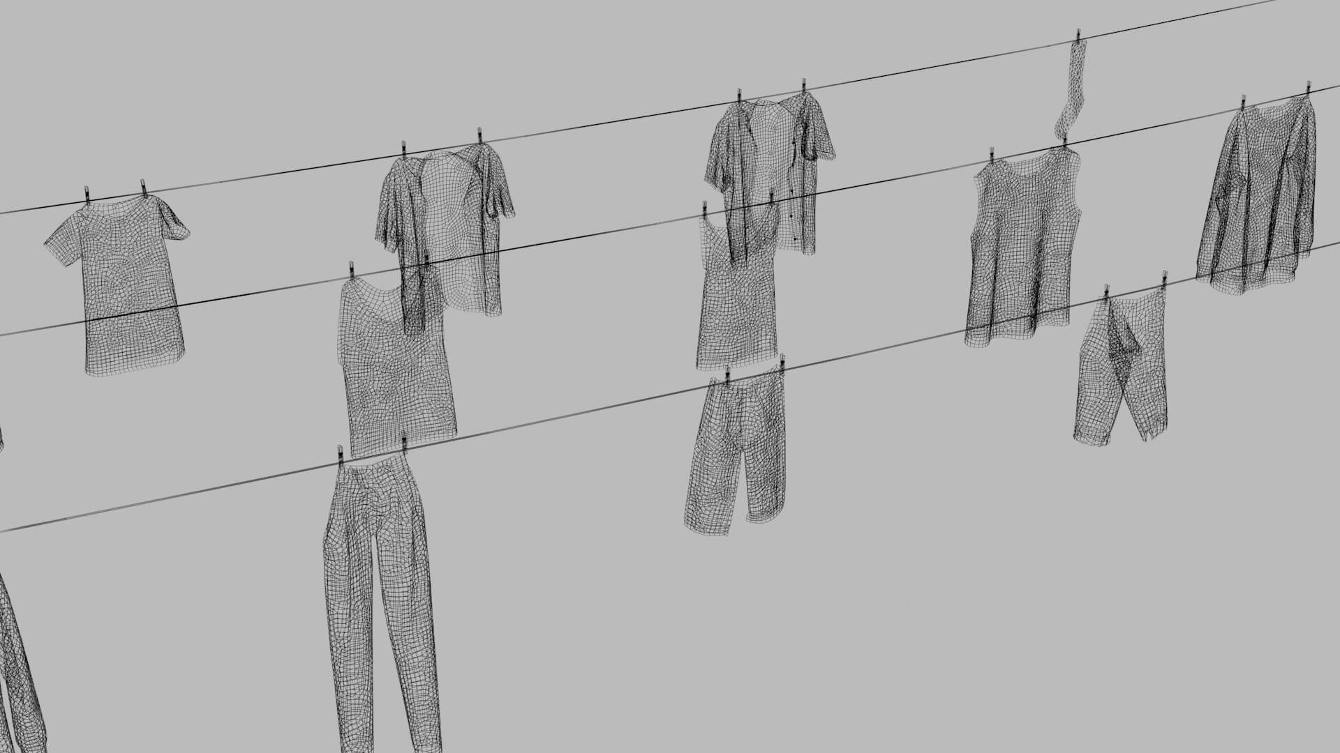 16 Clothes Hanging Collection - 3D Model by kopofx