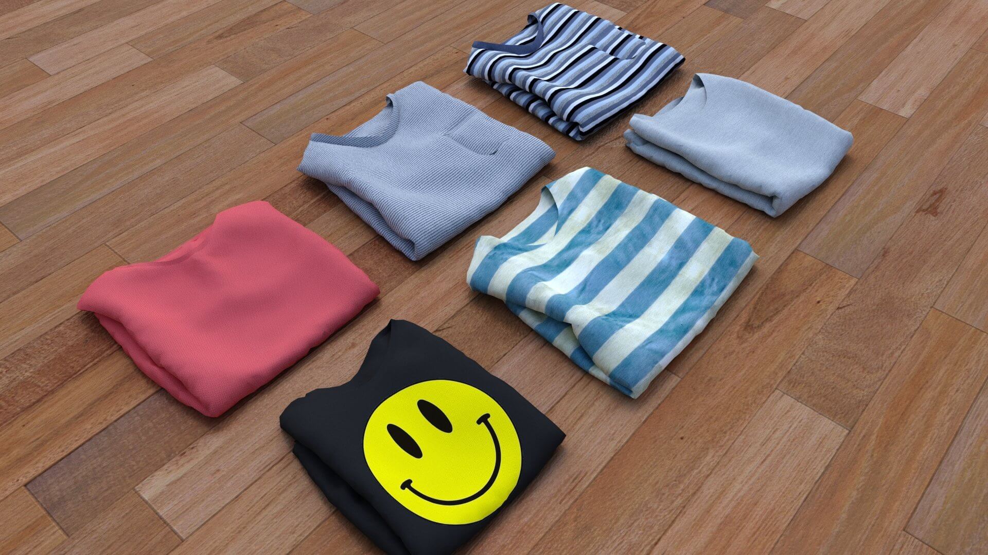 Textured Folded T-Shirts 3D Model by kopofx