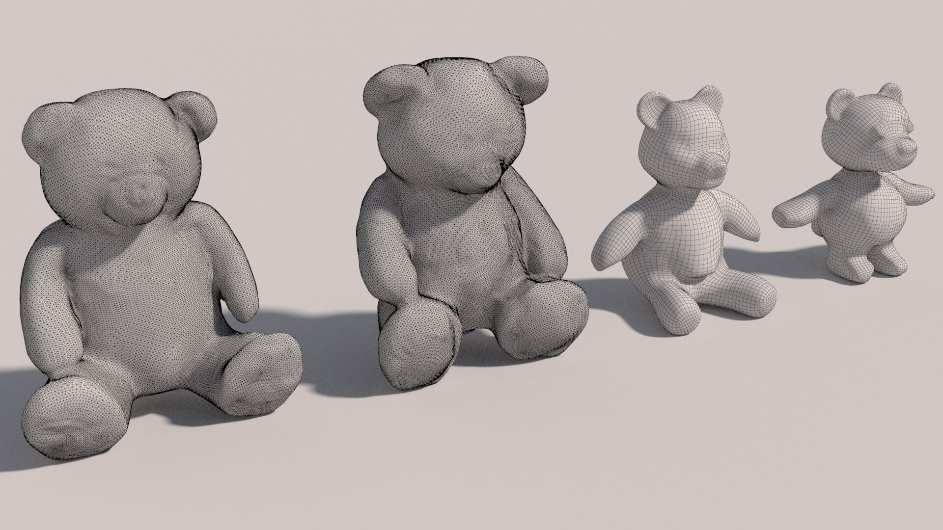 4 Teddy Bear - 3D Model by kopofx