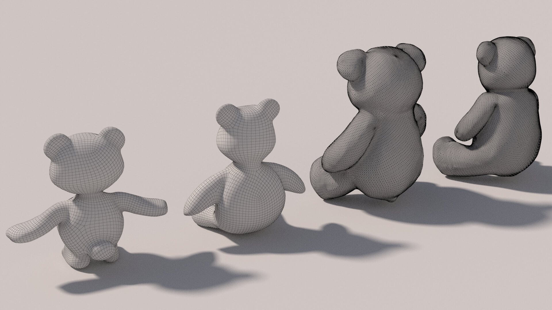 4 Teddy Bear - 3D Model by kopofx