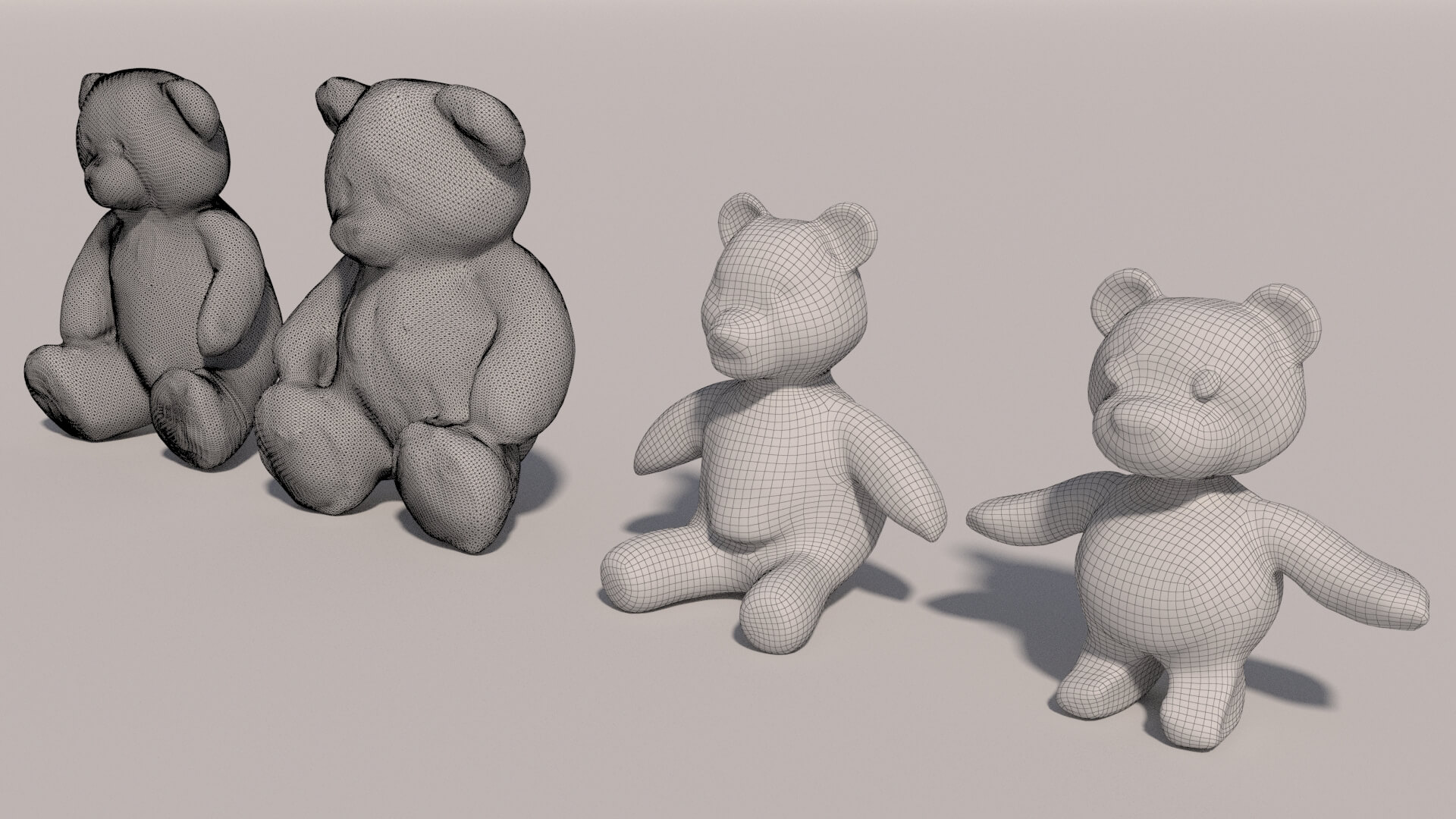 4 Teddy Bear - 3D Model by kopofx