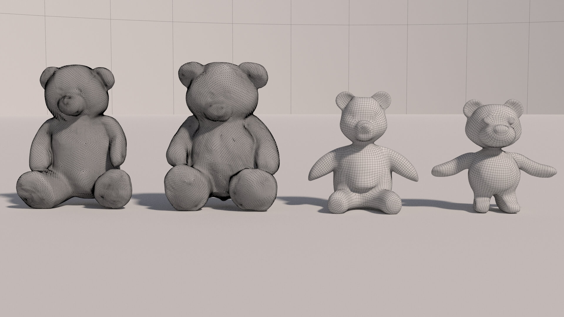 4 Teddy Bear - 3D Model by kopofx