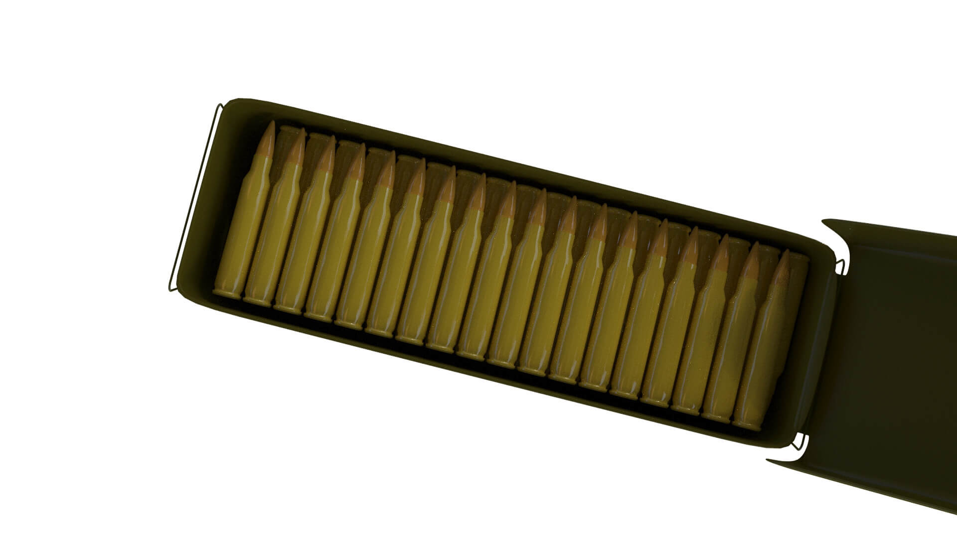 Ammo Metal Box With Bullets - 3D Model by kopofx