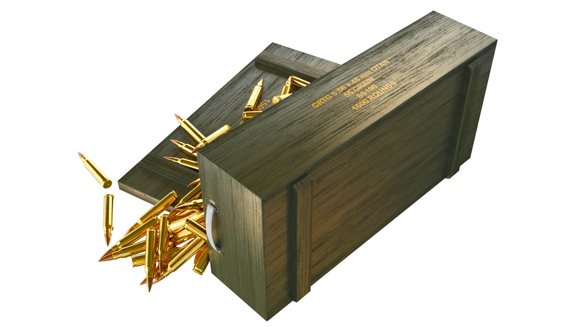 Ammunition Wood Box - 3D Model by kopofx