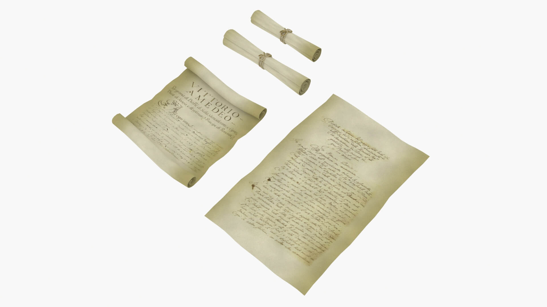 Ancient Old Paper Scroll - 3D Model by kopofx