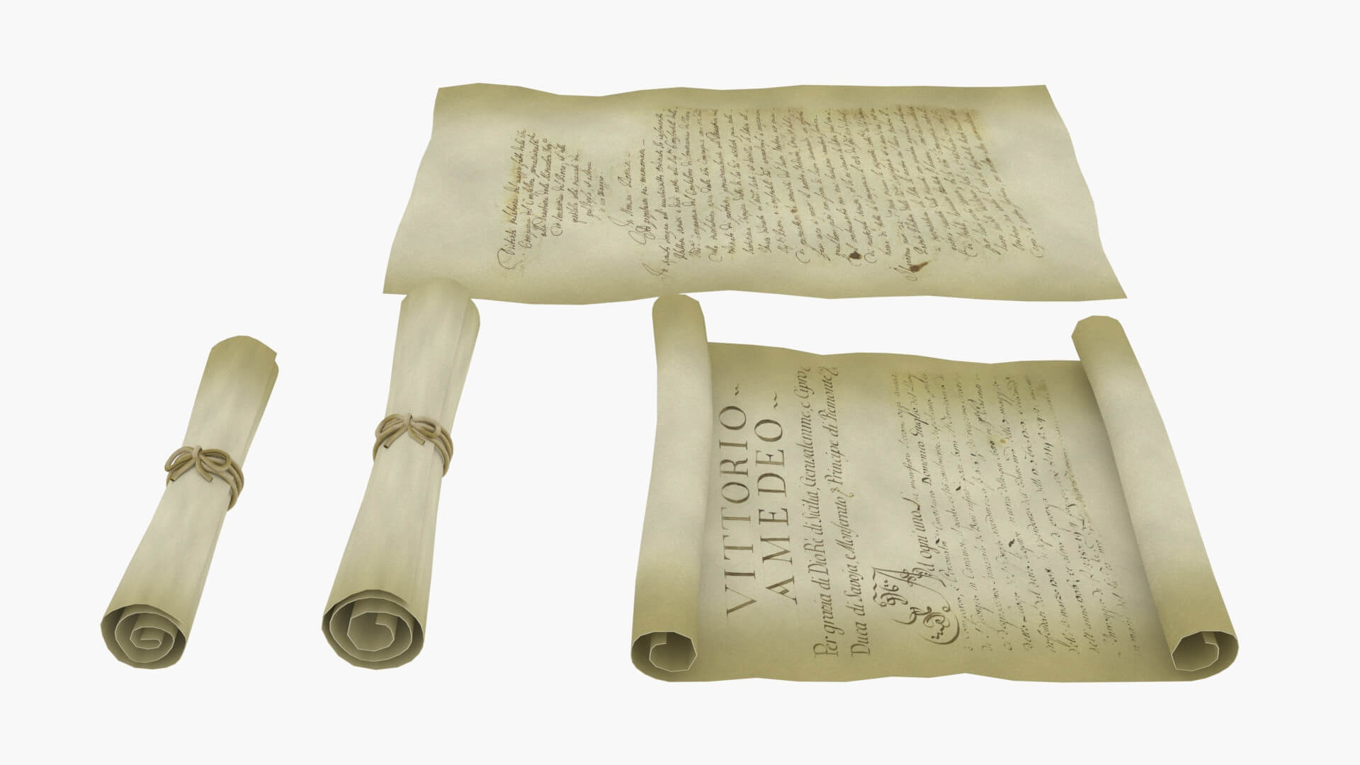 Ancient Old Paper Scroll - 3D Model by kopofx