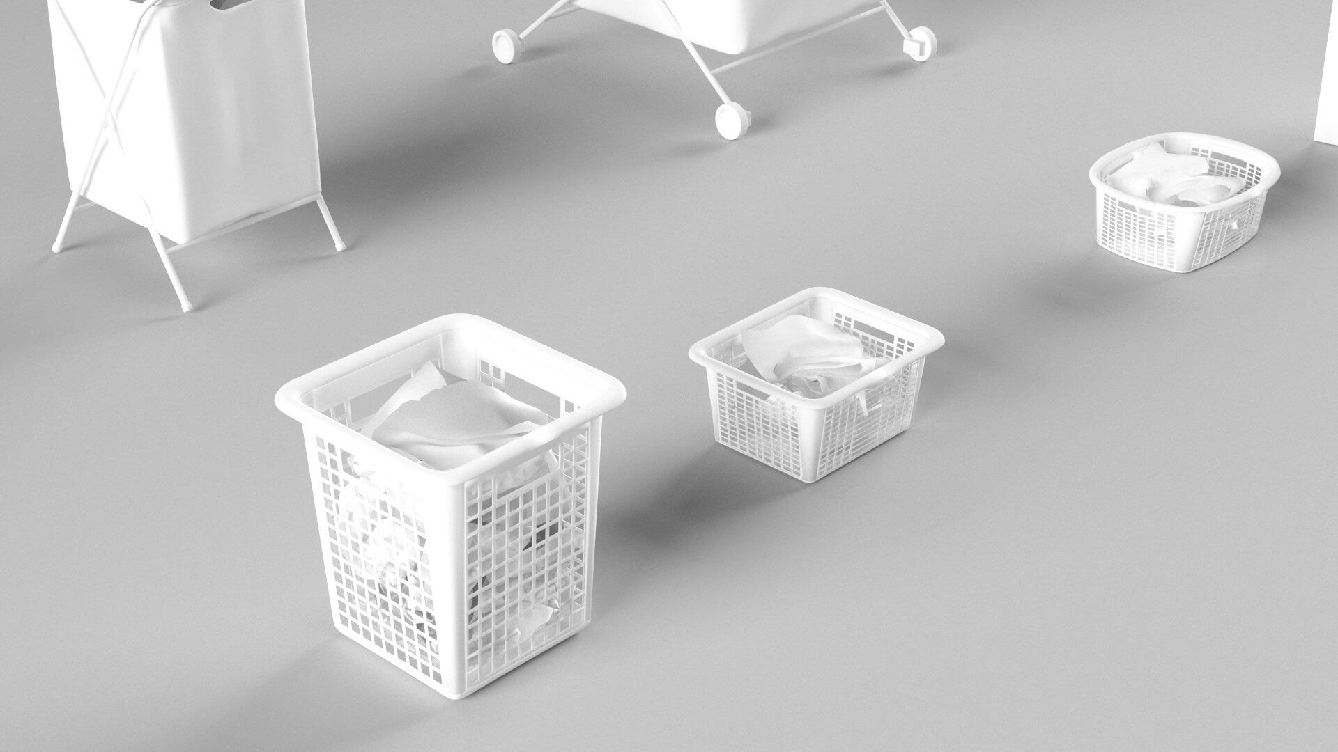 Basket Cart Laundry Collection - 3D Model by kopofx