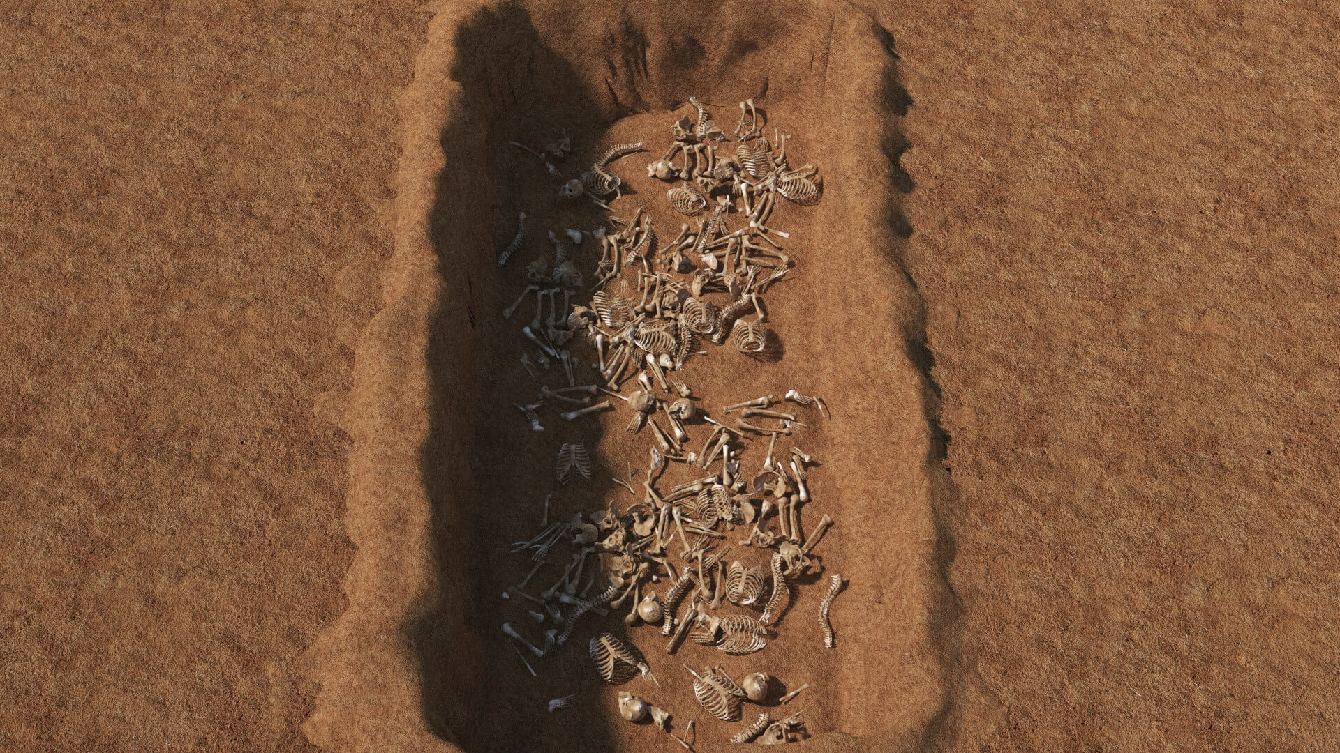 Grave Full of Human Bones Skeletons - 3D Model by kopofx