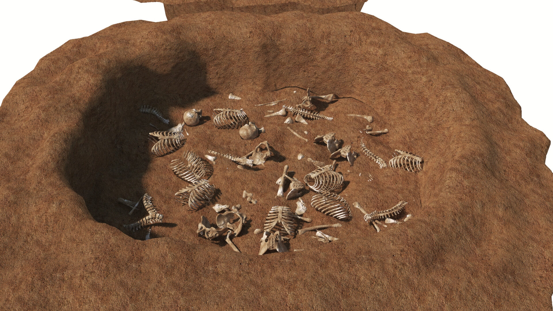 Grave Full of Human Bones Skeletons - 3D Model by kopofx