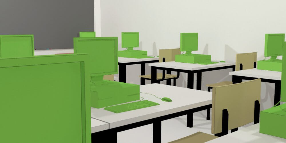 Classroom Interior - 3D Model by kopofx