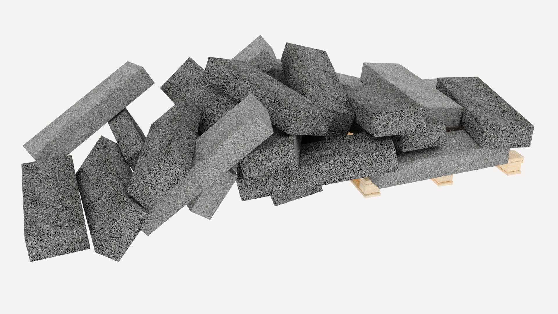 Concrete Blocks Pallet Pile 3 - 3D Model by kopofx